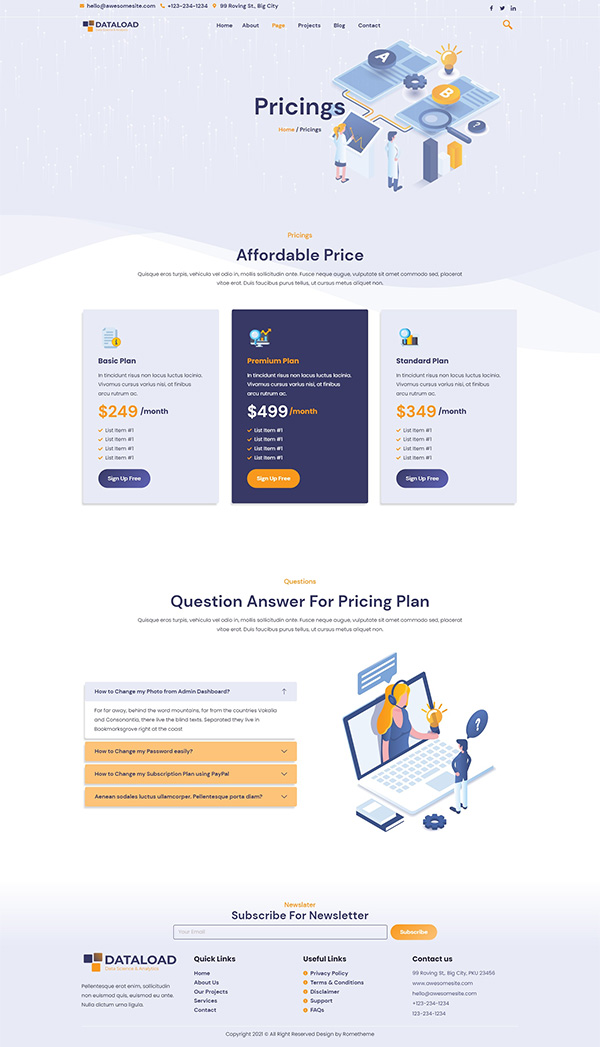 Dataload - Data Science & Analytics Elementor Template Kit by Rometheme
